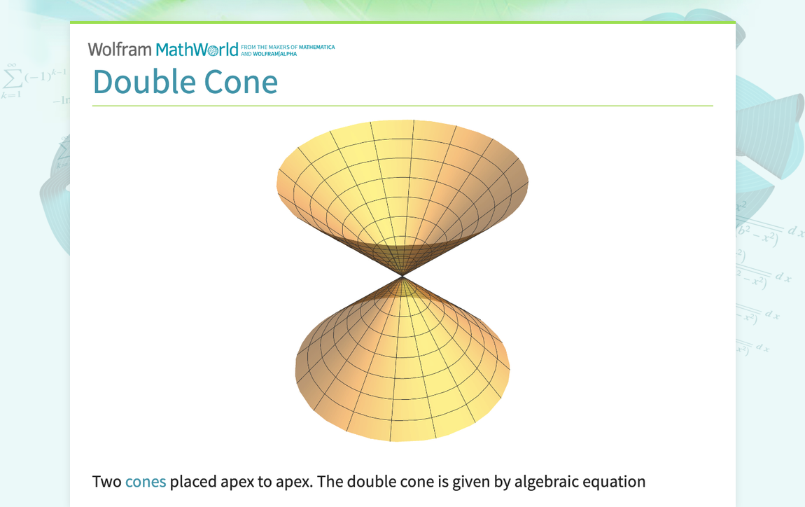 Double Cone -- from Wolfram MathWorld