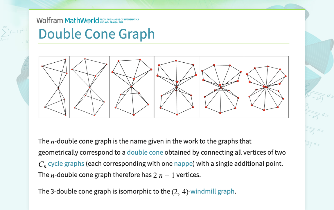 Double Cone Graph -- from Wolfram MathWorld