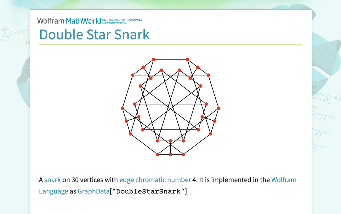 Double Star Snark -- from Wolfram MathWorld