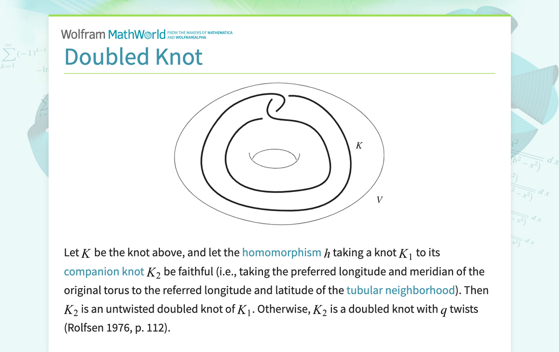 Doubled Knot -- from Wolfram MathWorld