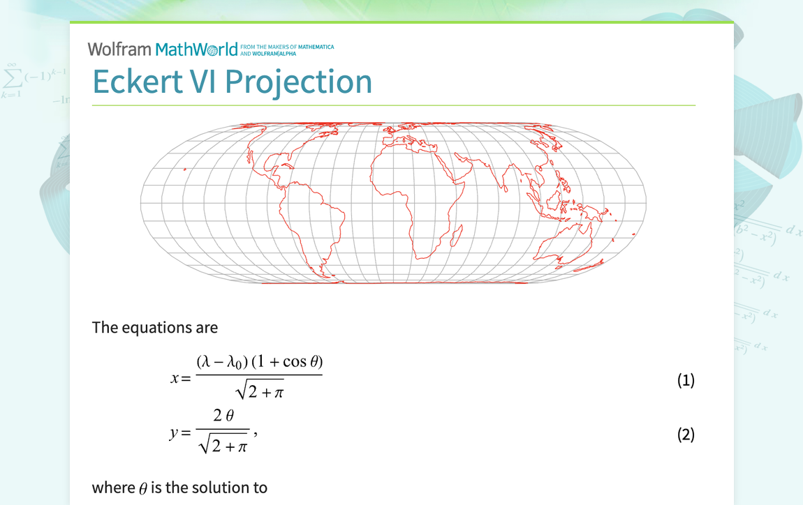Eckert VI Projection -- from Wolfram MathWorld