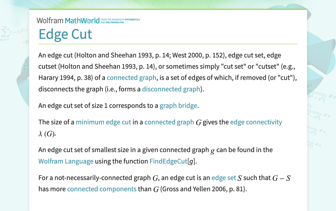 Edge Cut -- from Wolfram MathWorld