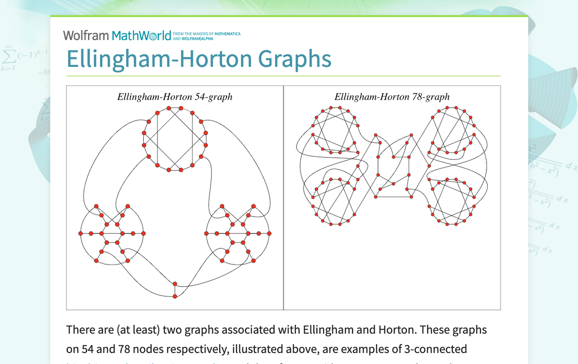 Ellingham-Horton Graphs -- from Wolfram MathWorld