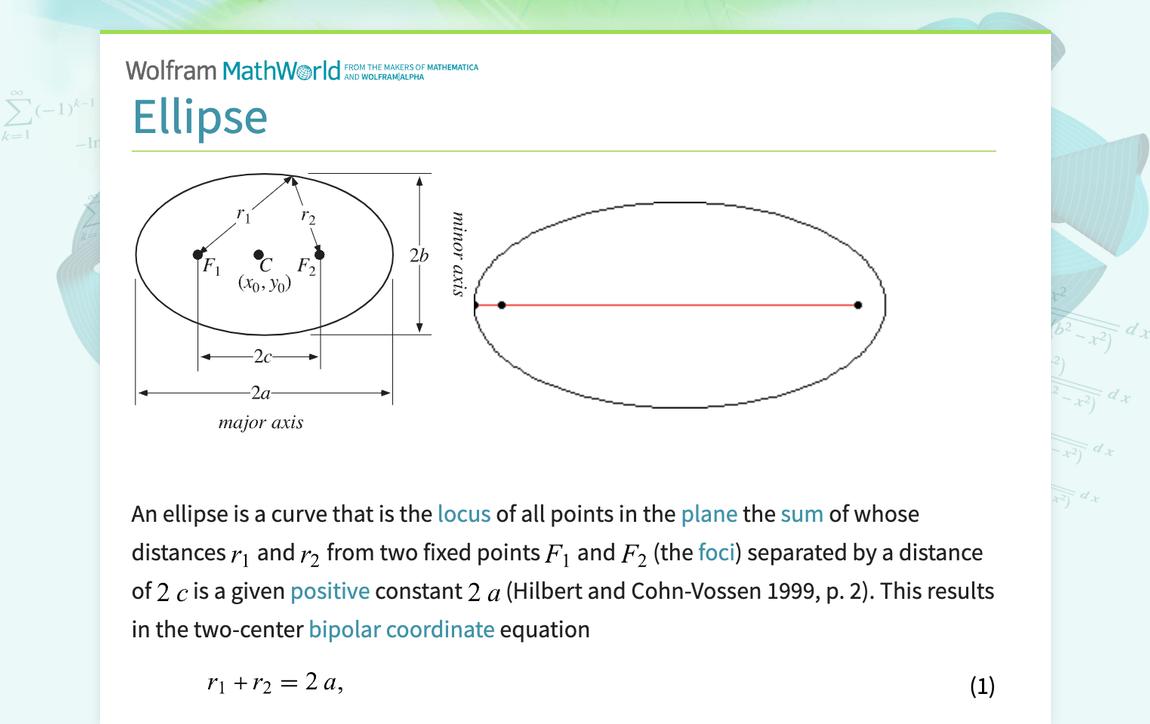 Ellipse -- from Wolfram MathWorld
