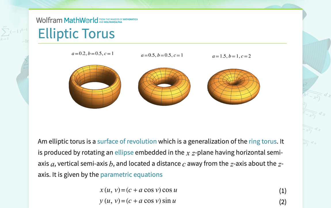 Elliptic Torus -- from Wolfram MathWorld