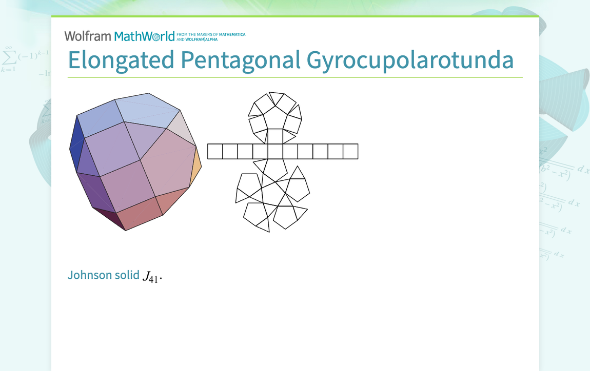 Elongated Pentagonal Gyrocupolarotunda -- from Wolfram MathWorld