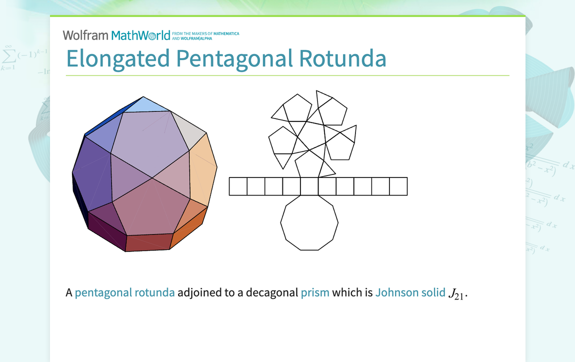 Elongated Pentagonal Rotunda -- from Wolfram MathWorld