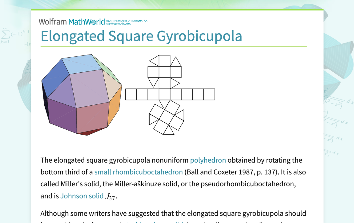 Elongated Square Gyrobicupola -- from Wolfram MathWorld