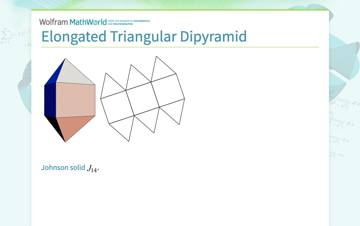 Elongated Triangular Dipyramid -- from Wolfram MathWorld