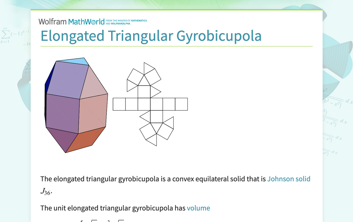 Elongated Triangular Gyrobicupola -- from Wolfram MathWorld