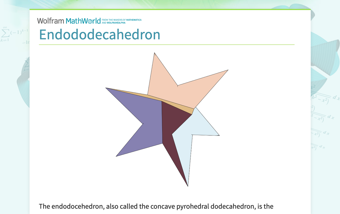 Endododecahedron -- from Wolfram MathWorld