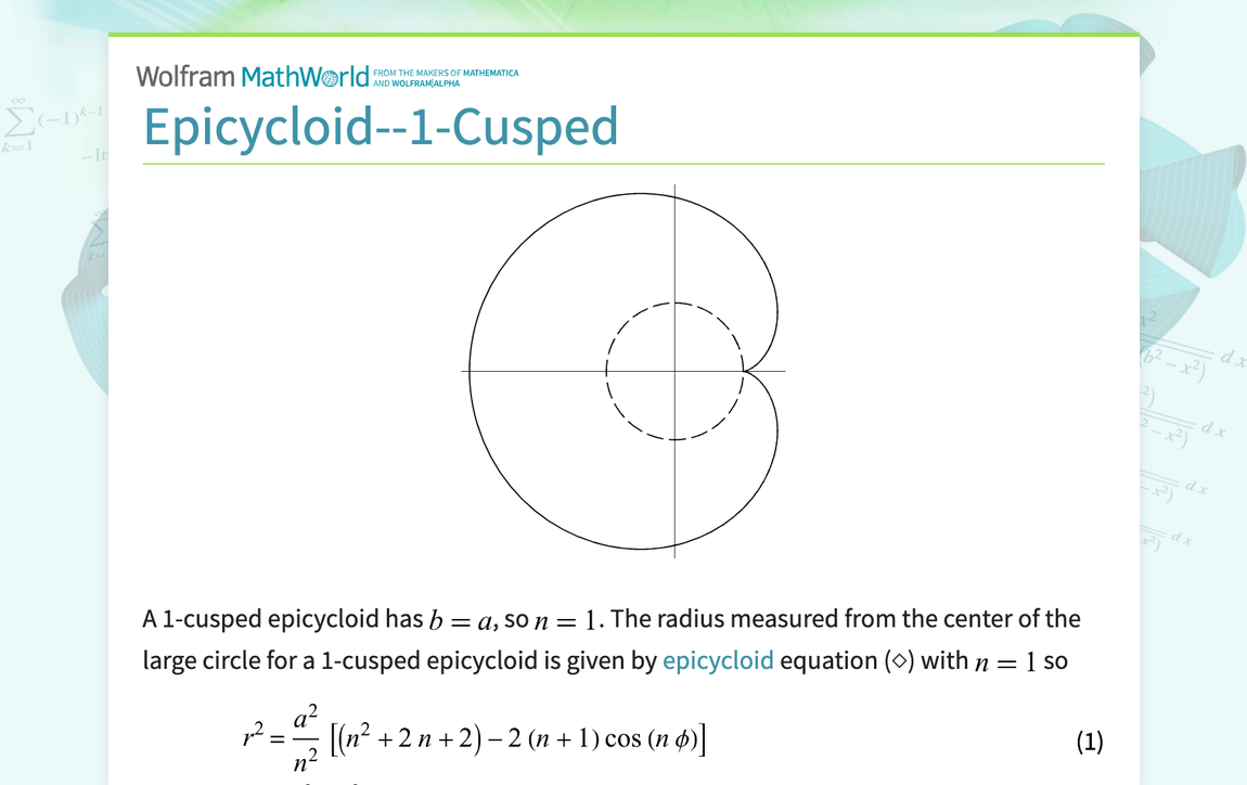 Epicycloid--1-Cusped -- from Wolfram MathWorld