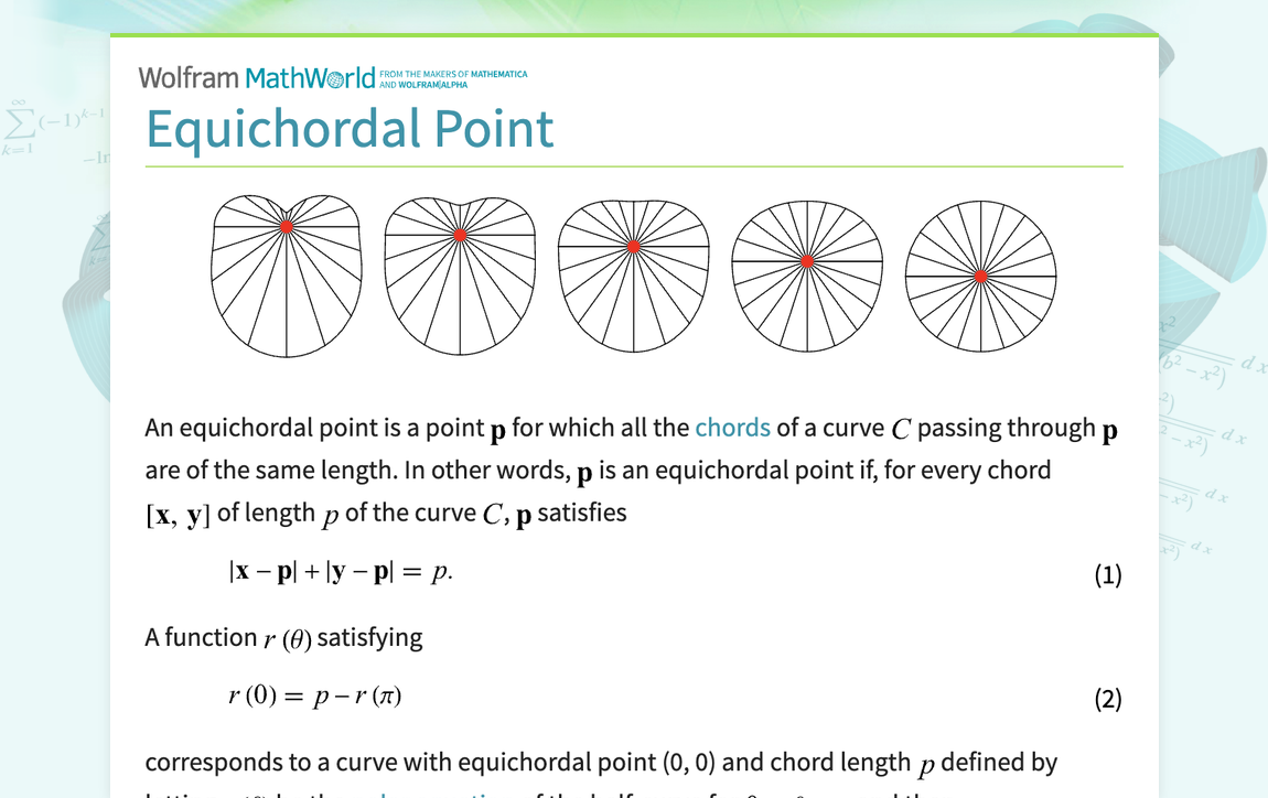 Equichordal Point -- from Wolfram MathWorld