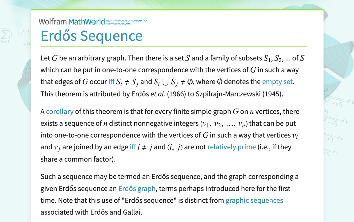 Erdős Sequence -- from Wolfram MathWorld