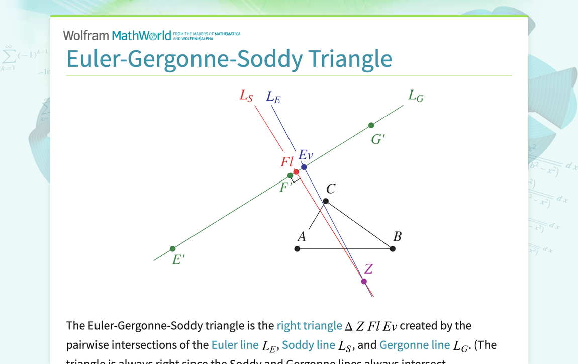 Euler-Gergonne-Soddy Triangle -- from Wolfram MathWorld