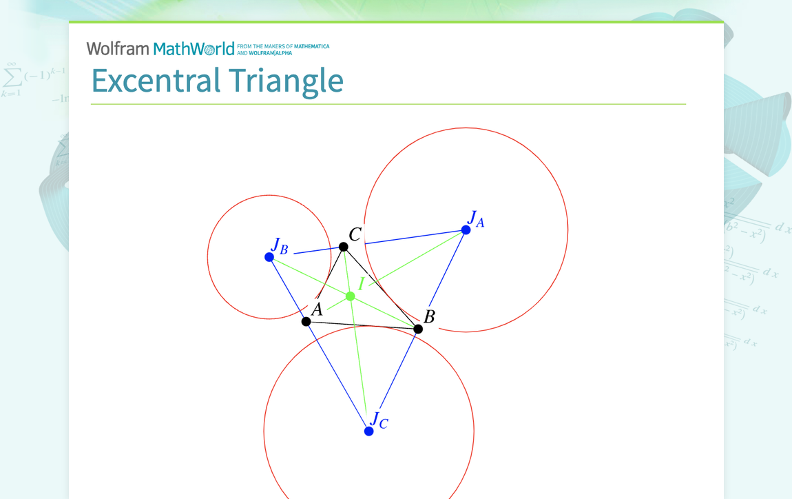 Excentral Triangle -- from Wolfram MathWorld