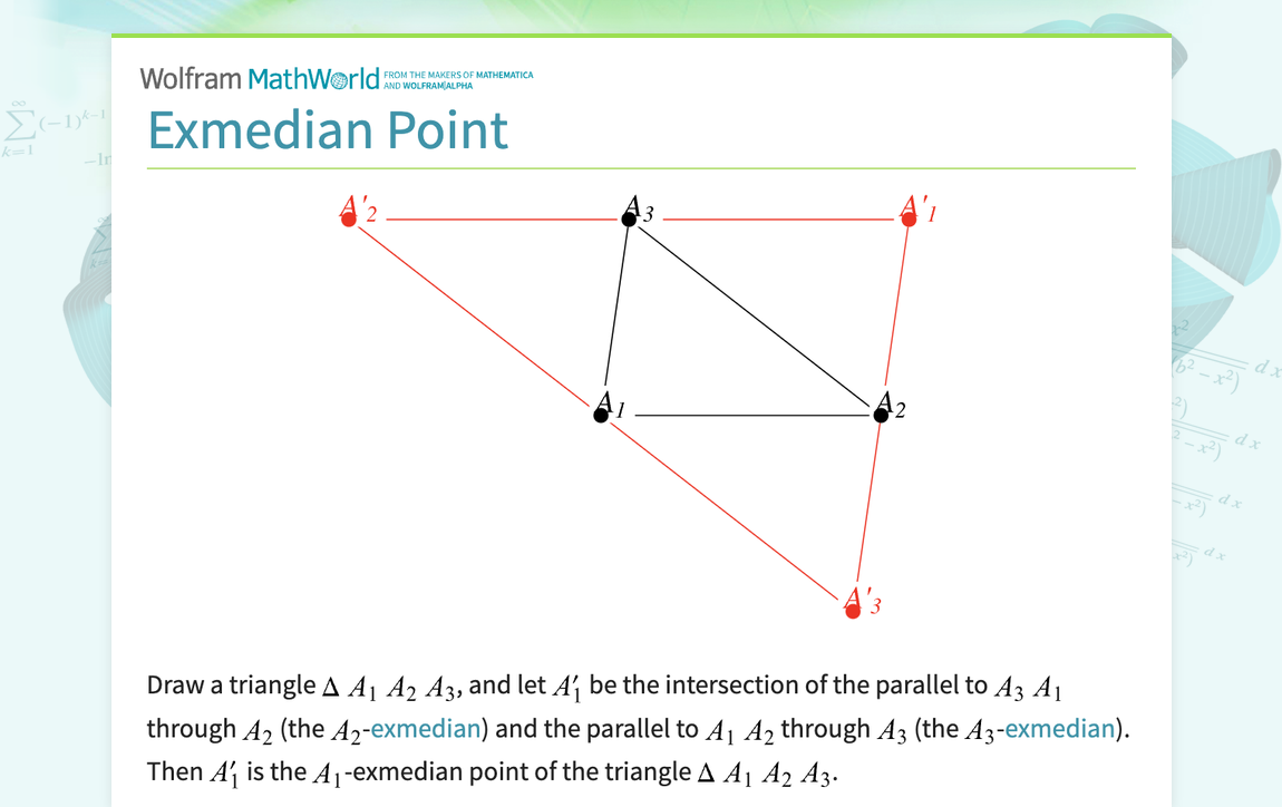 Exmedian Point -- from Wolfram MathWorld