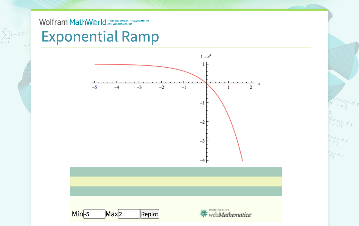 Exponential Ramp -- from Wolfram MathWorld