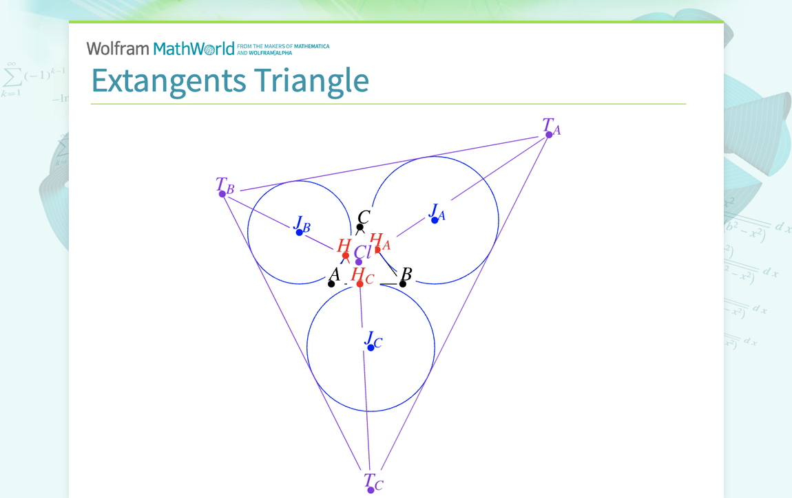 Extangents Triangle -- from Wolfram MathWorld