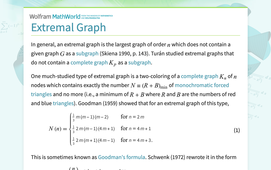 Extremal Graph -- from Wolfram MathWorld