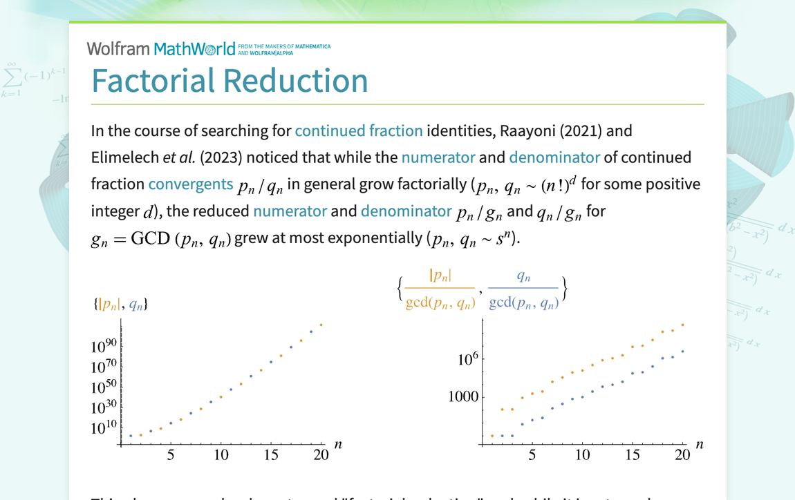Factorial Reduction -- from Wolfram MathWorld
