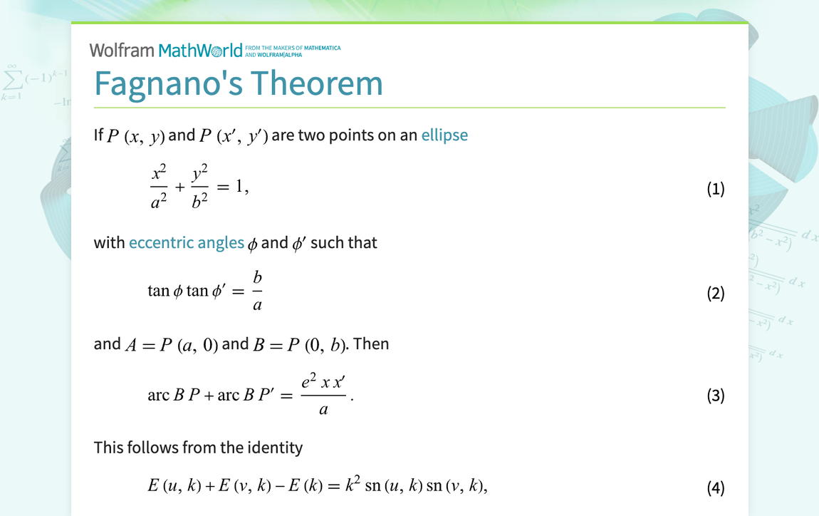 Fagnano's Theorem -- from Wolfram MathWorld