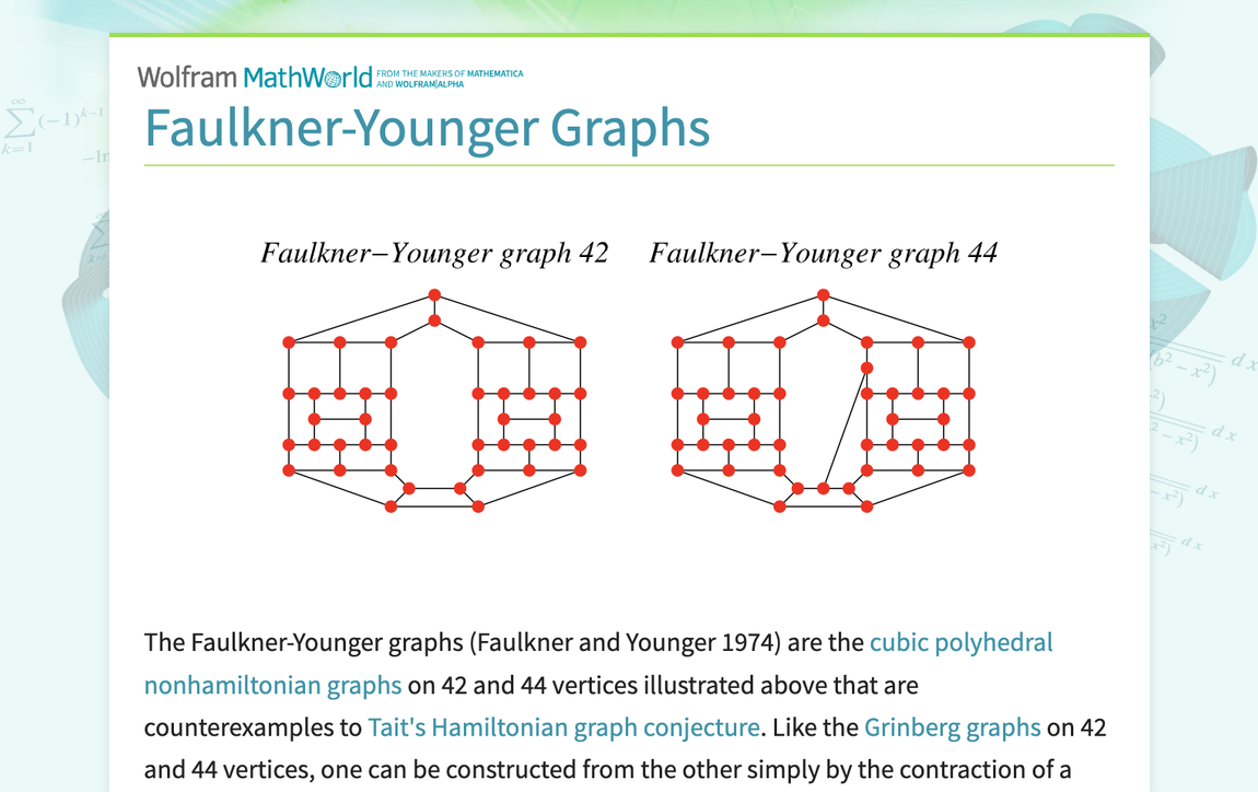 Faulkner-Younger Graphs -- from Wolfram MathWorld