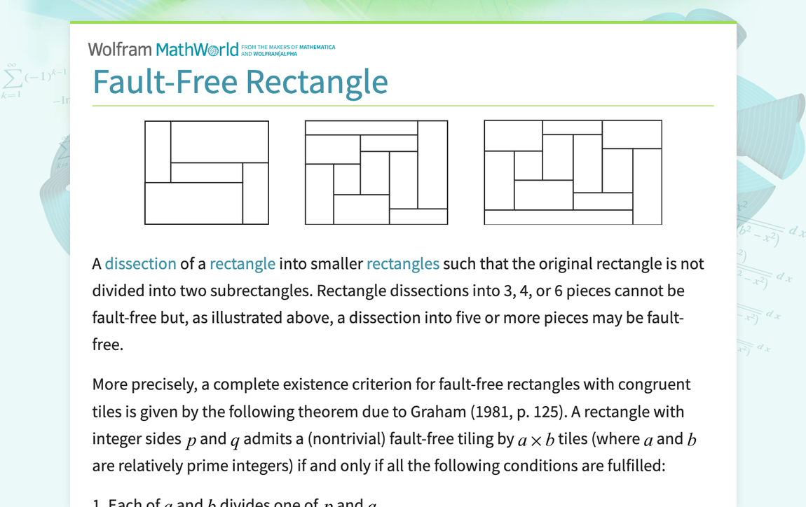 Fault-Free Rectangle -- from Wolfram MathWorld