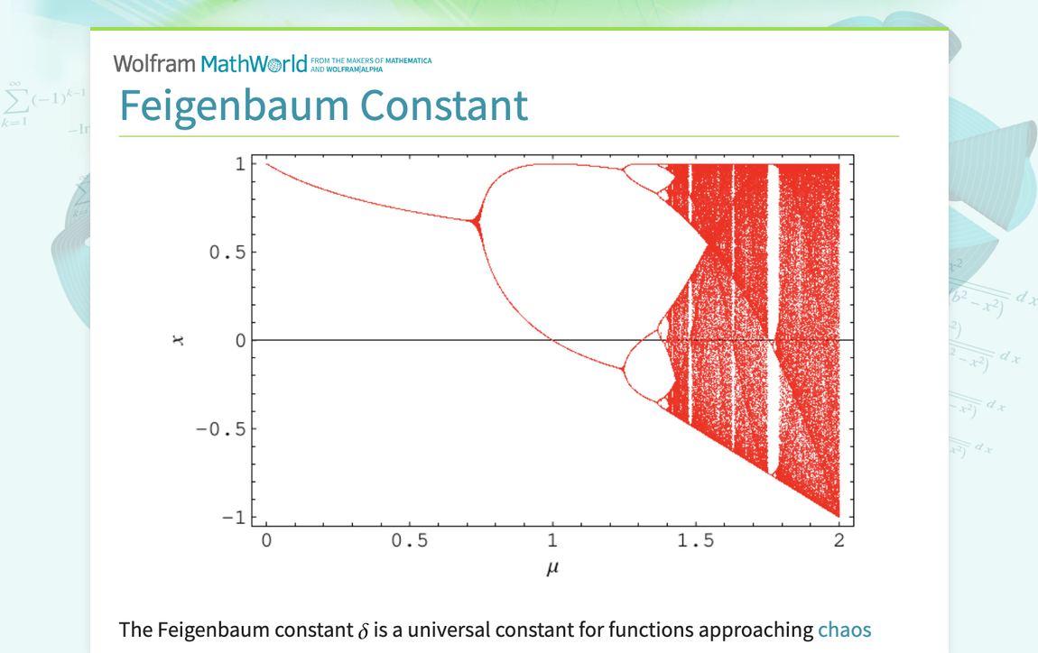 Feigenbaum Constant -- from Wolfram MathWorld
