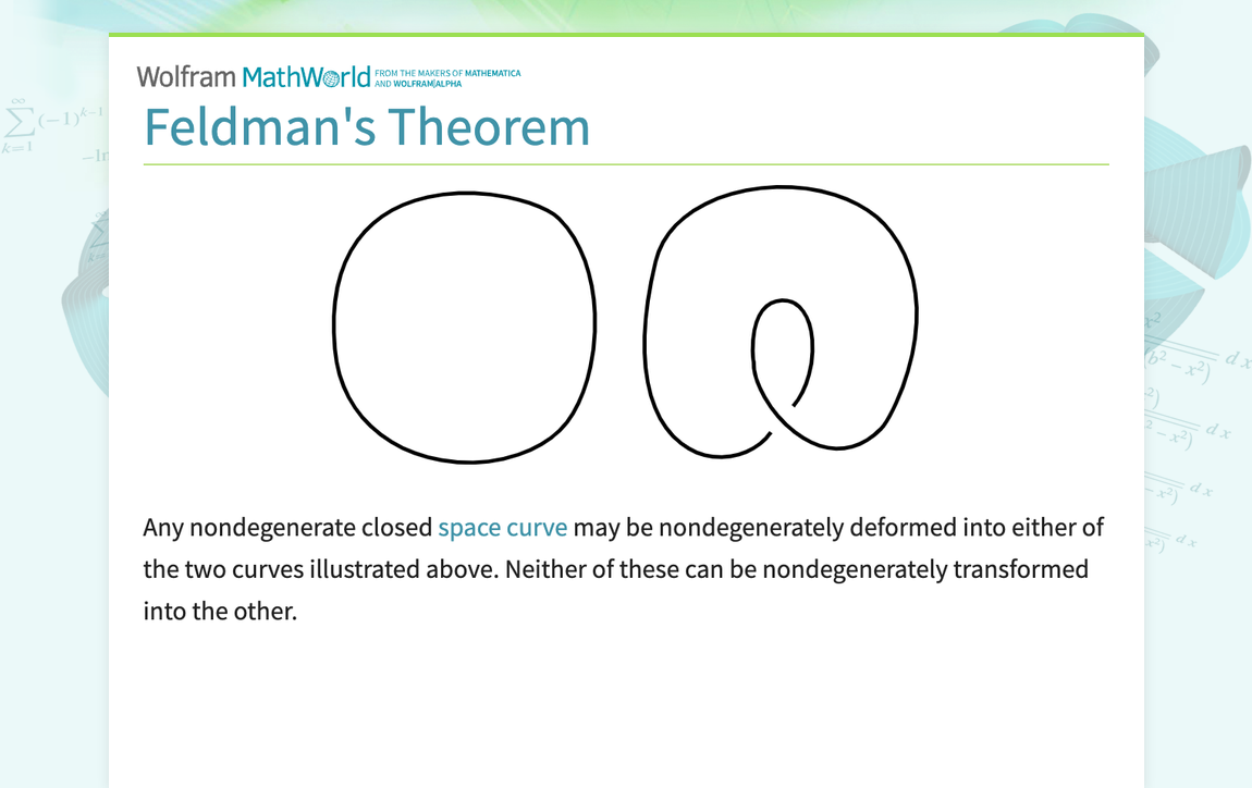 Feldman's Theorem -- from Wolfram MathWorld
