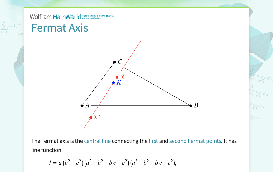 Fermat Axis -- from Wolfram MathWorld