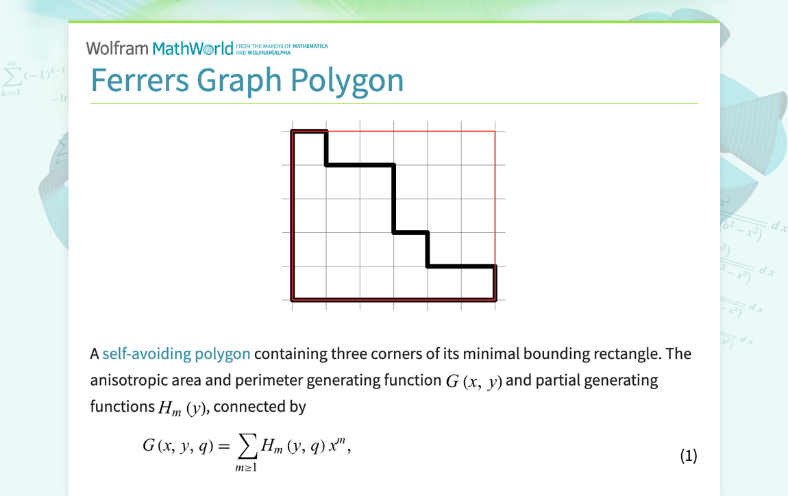 Ferrers Graph Polygon -- from Wolfram MathWorld