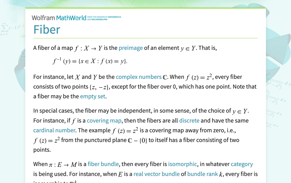Fiber -- from Wolfram MathWorld