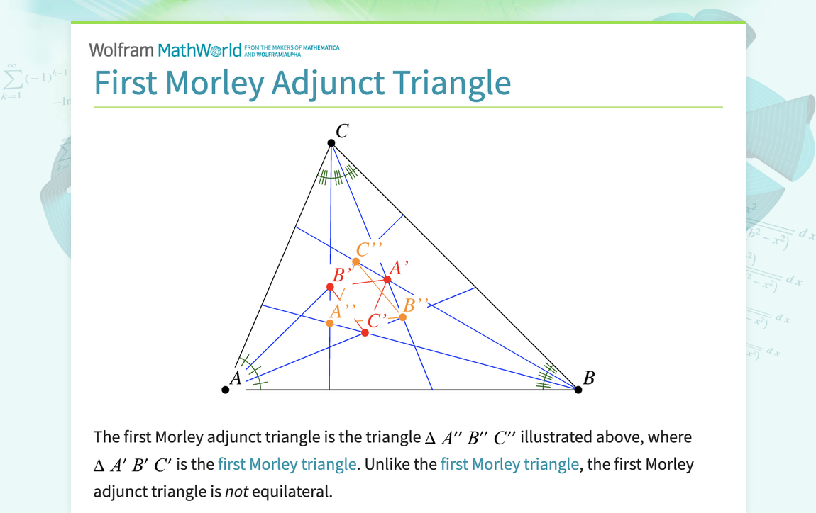 First Morley Adjunct Triangle -- from Wolfram MathWorld