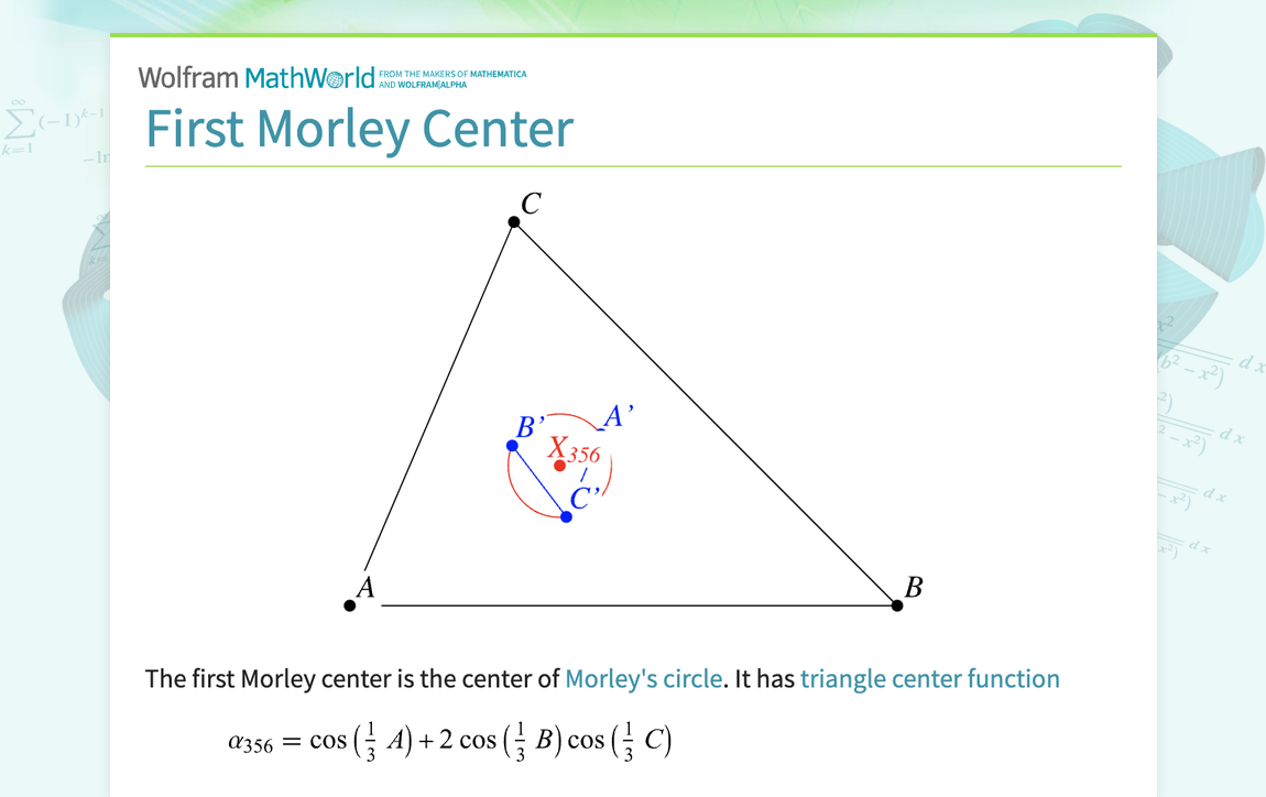 First Morley Center -- from Wolfram MathWorld
