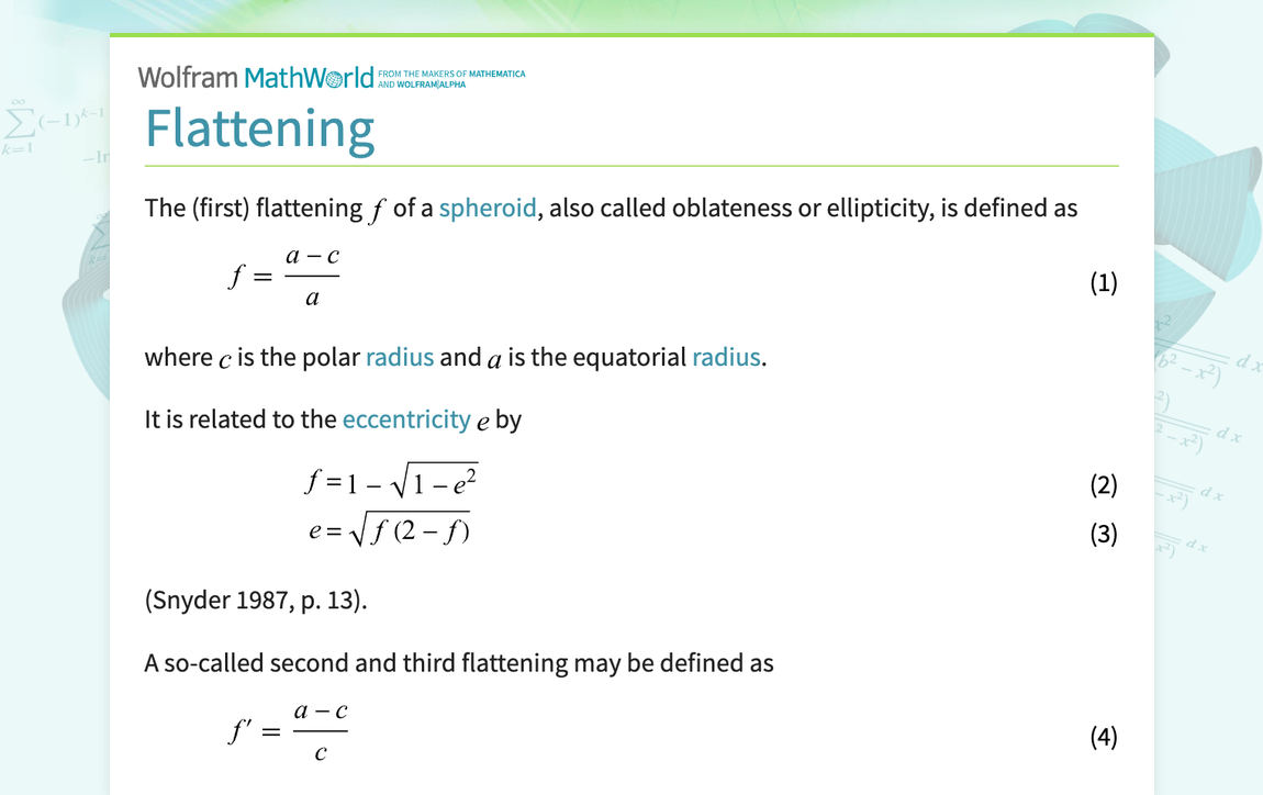 Flattening -- from Wolfram MathWorld