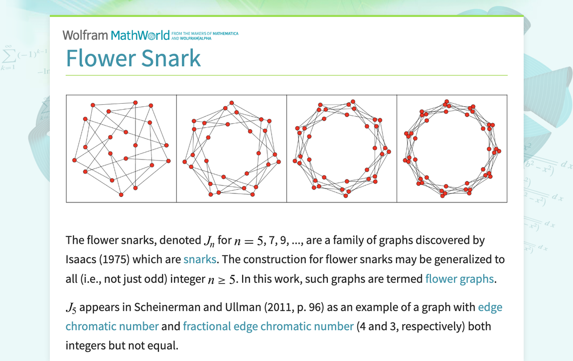 Flower Snark -- from Wolfram MathWorld