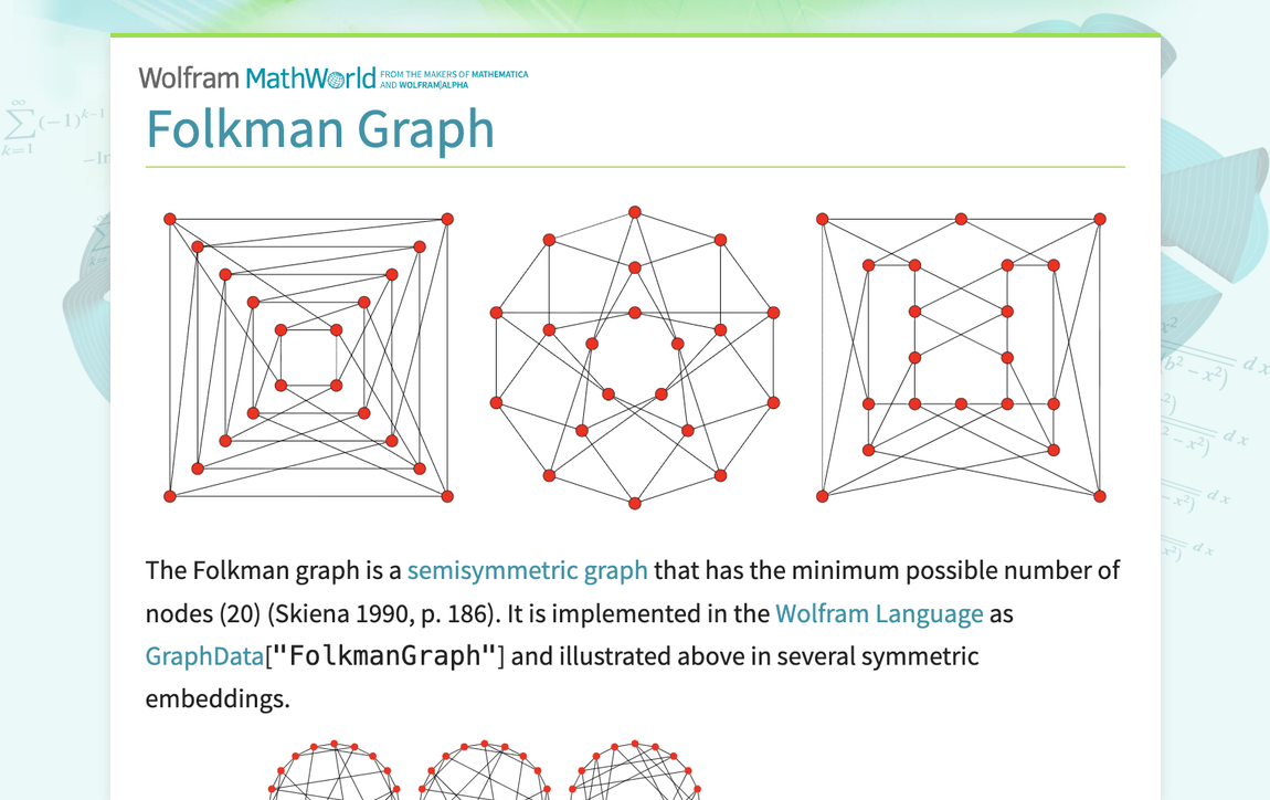 Folkman Graph -- from Wolfram MathWorld
