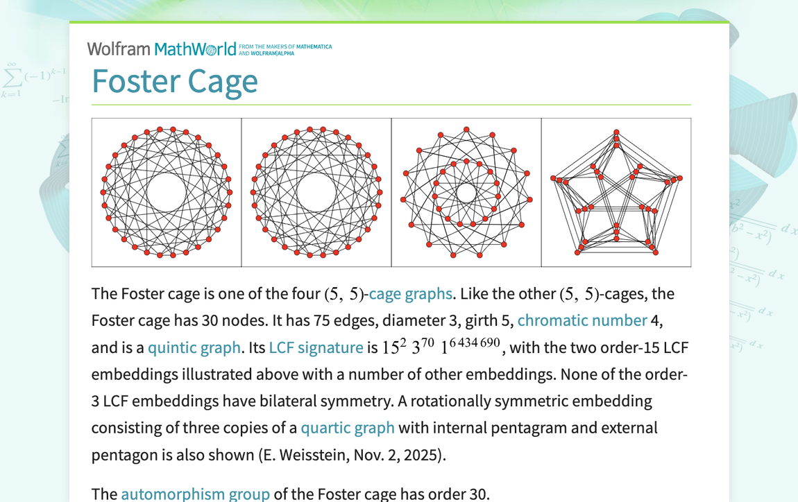 Foster Cage -- from Wolfram MathWorld