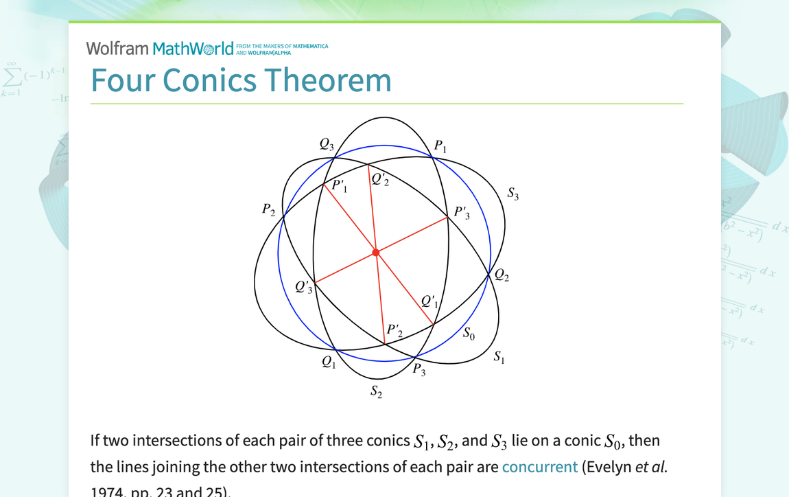 Four Conics Theorem -- from Wolfram MathWorld