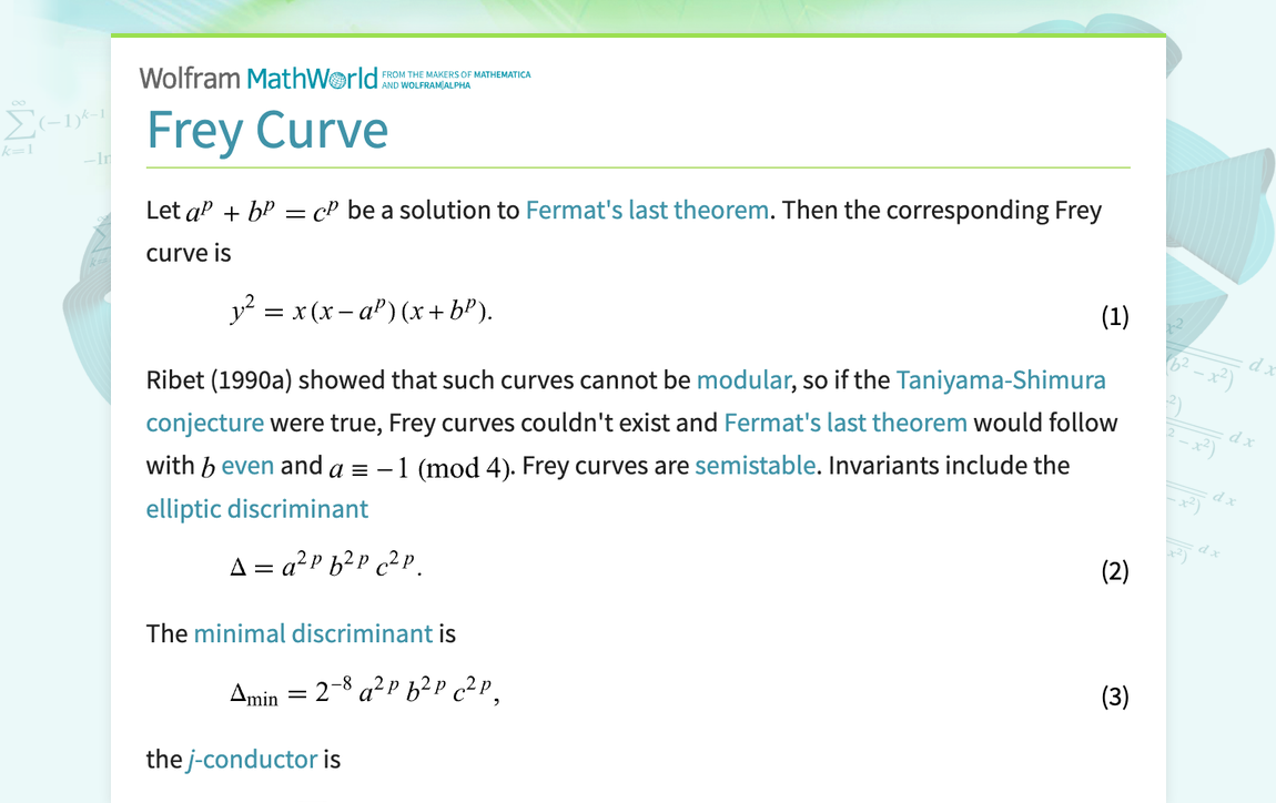 Frey Curve -- from Wolfram MathWorld
