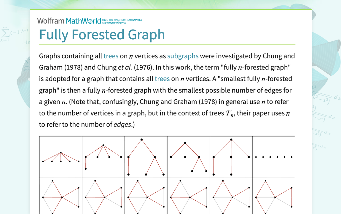 Fully Forested Graph -- from Wolfram MathWorld