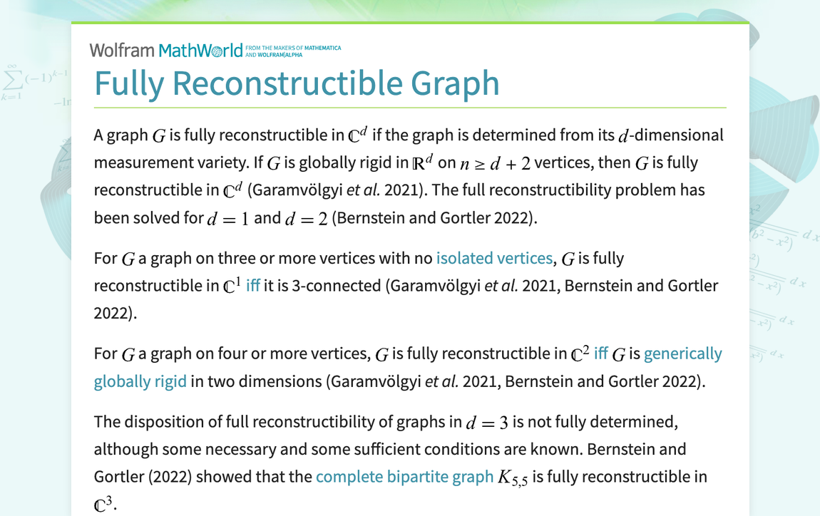 Fully Reconstructible Graph -- from Wolfram MathWorld