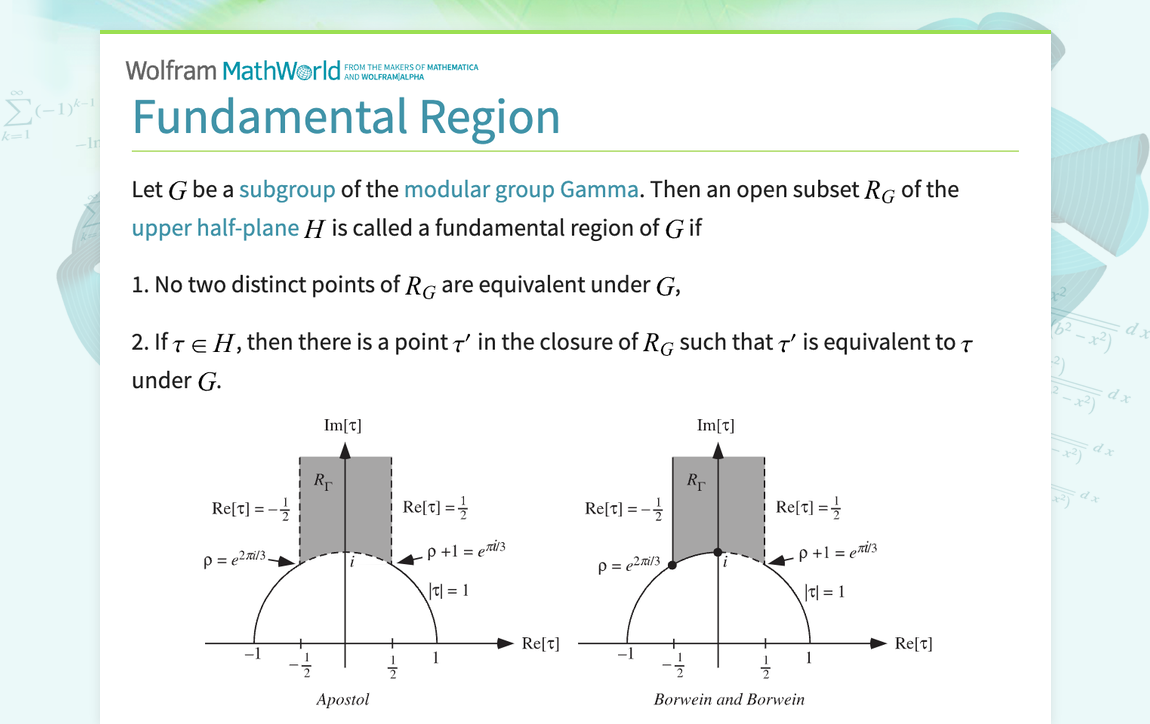 Fundamental Region -- from Wolfram MathWorld