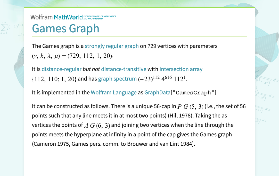 Games Graph -- from Wolfram MathWorld