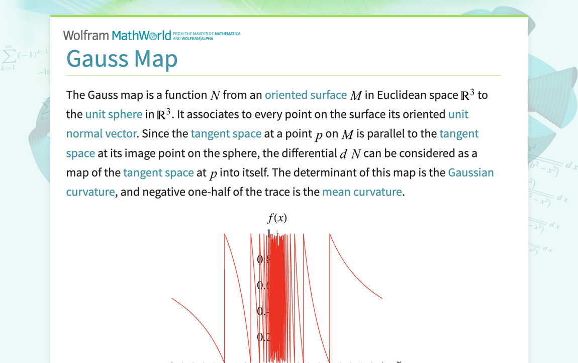Gauss Map -- from Wolfram MathWorld