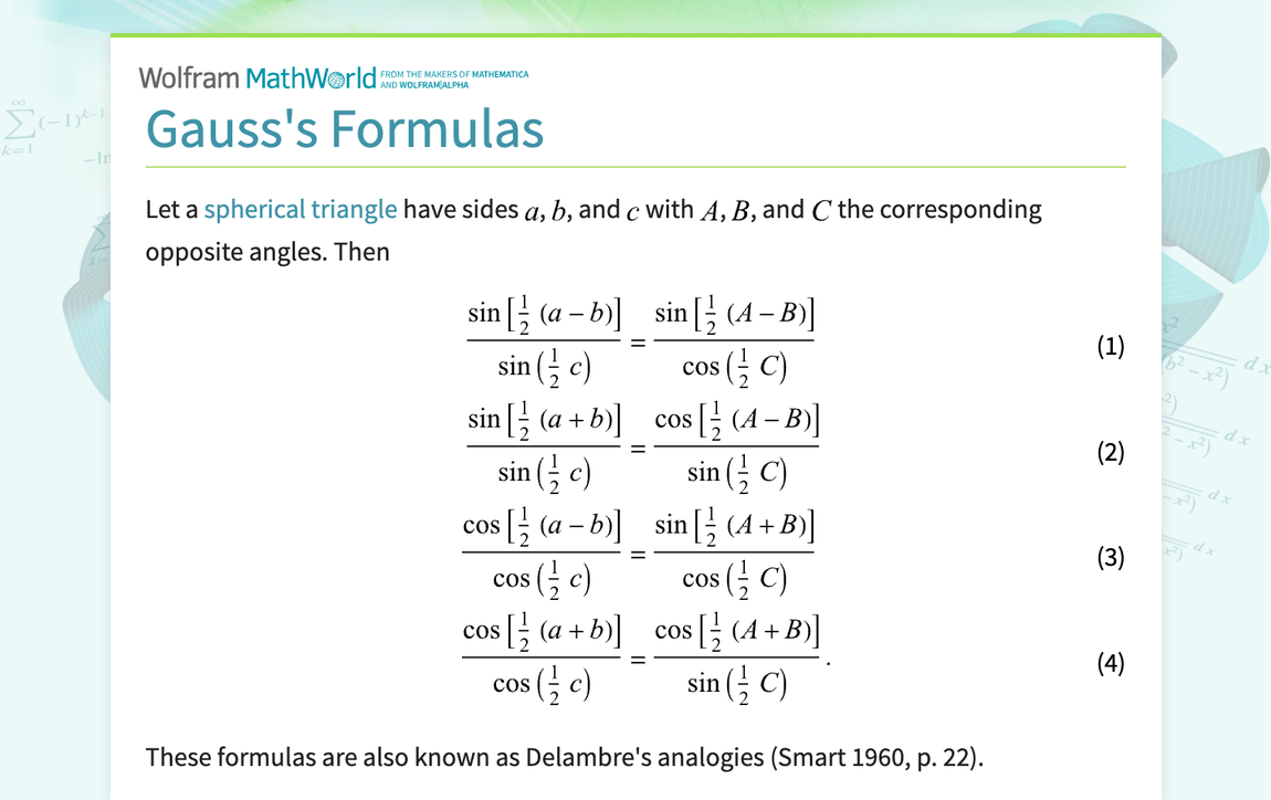 Gauss Formula Carl Friedrich Gauss