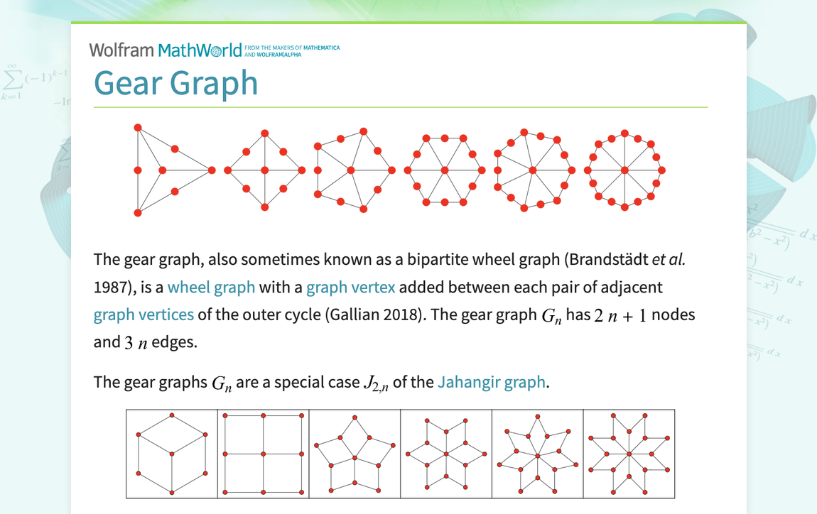 Gear Graph -- from Wolfram MathWorld