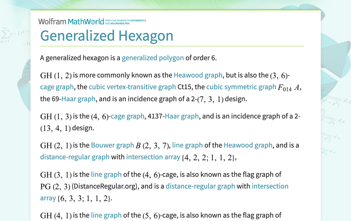 Generalized Hexagon -- from Wolfram MathWorld