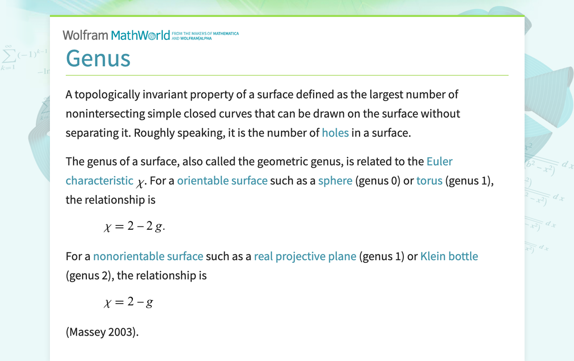 Genus -- from Wolfram MathWorld